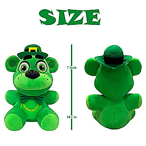 VNKVTL: Shamrock Freddy Plush - Freddys Plushies | Kids Toys Stuffed Animals - Toy Freddy Plush | Stuff Animals for Boys - Plush Birthday Gift for Kids | 7 Inches.