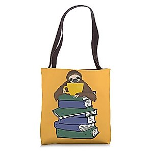 Sloth Reading Books and Coffee For Sloth Lover Tote Bag
