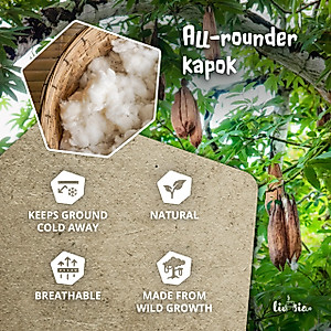 livasia Sustainable kapok Mattress, Guest Mattress, Wide, Folding Mattress, Ecological Yoga mat, Folding Guest Bed, Sun Lounger for Garden & Balcony, 79x43x3.1″ (Light Blue)