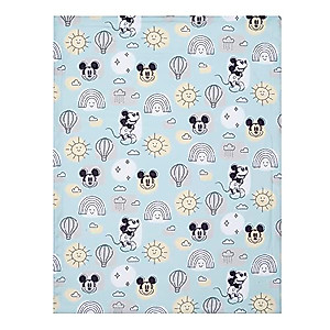 Lambs & Ivy Disney Baby Classic Mickey Mouse Blue/White Soft Fleece Baby Blanket