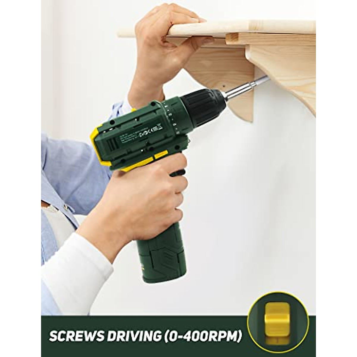 NOVAPLUS Cordless Drill Set, Brushless Power Drill Kit with Fast Charger, 3/8'' Keyless Chuck and Variable Speed, Your Home Repairing Tool