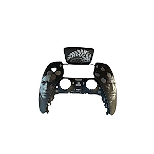 TLOU2 Fan Art Replacement Ellie & Joel Plus Tattoo Touchbar Front Housing Shell Faceplate and Touchbar for PS5 Controller