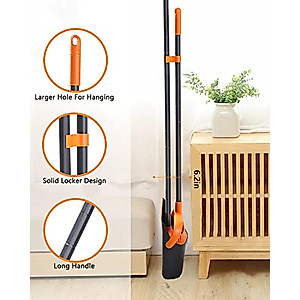 Broom and Dustpan Set, Broom and Dustpan, Broom and Dustpan Set for Home, Upgrade 52" Long Handle Broom with Stand Up Dustpan Combo Set for Office Home Kitchen Lobby Floor Use, Dust pan and Broom Set
