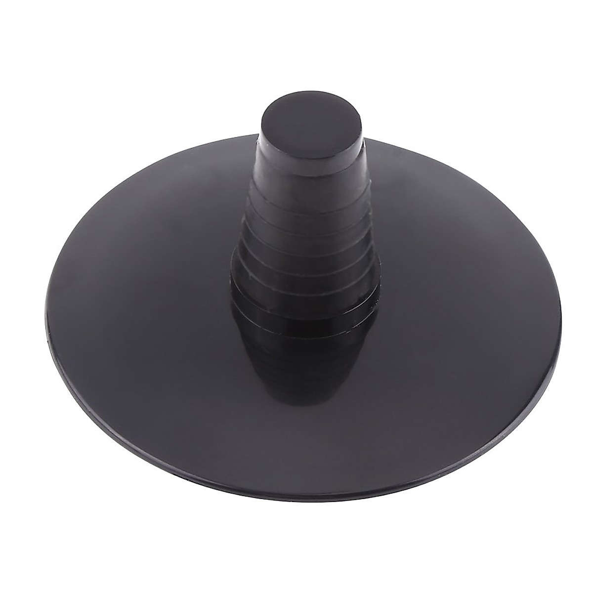 Walfront 6Pcs Bottle Top Stem, 3.15 x 3.15 x 1.57 Glass Beer Bottles Top Holder for Crafts,Wine Bottles Top Stems Base Stand Rubber(Black)