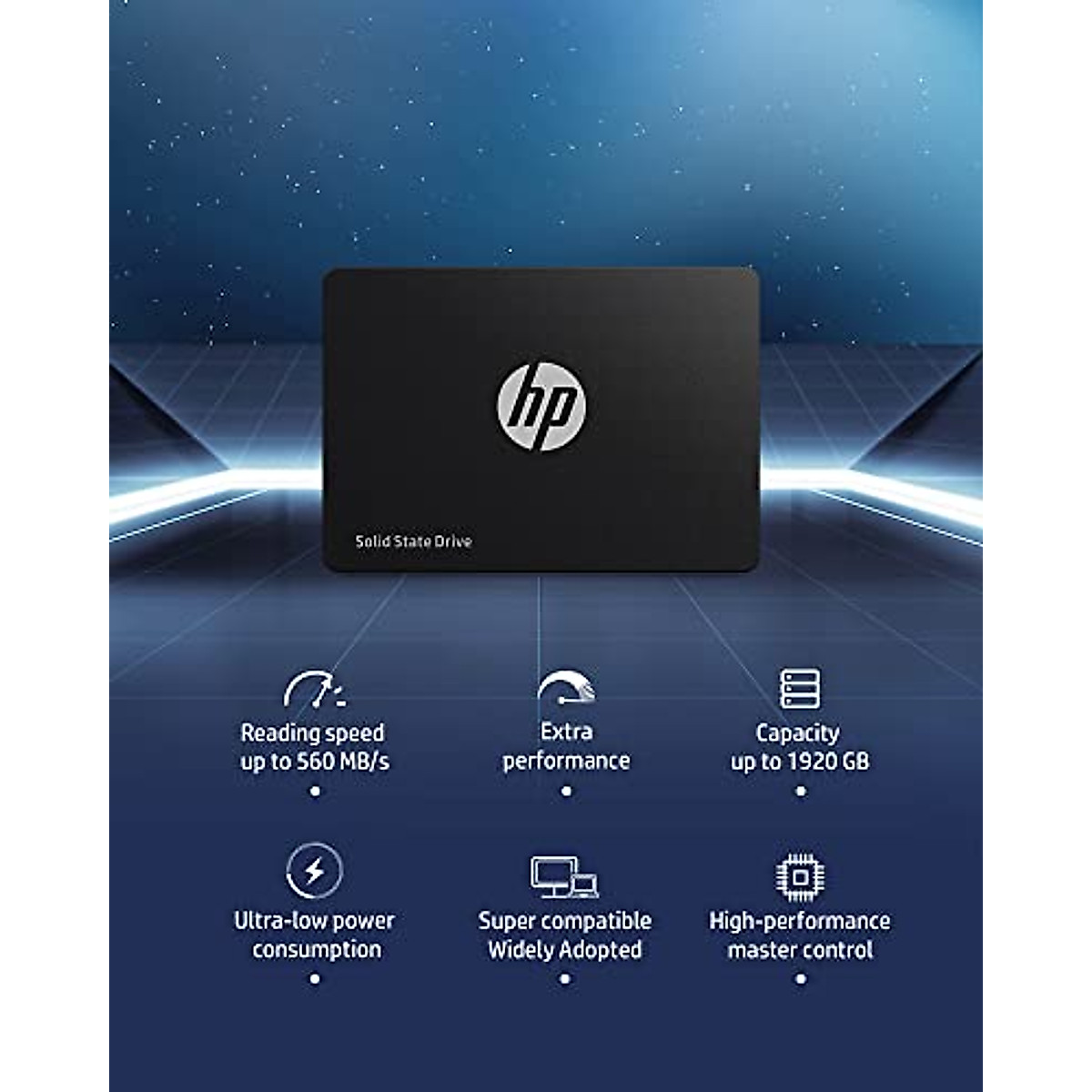 HP S650 480GB 2.5 Inch SATA III PC SSD Internal Solid State Hard Drive - 6 Gb/s, 3D NAND, Up to 560 MB/s for Laptop and Desktop Updating - 345M9AA#ABA