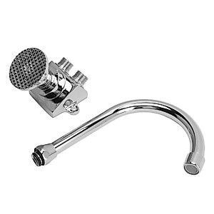 Floor Mount Pedal Valve for Faucet, Food Operated Water Valve with Dounble Water Outlet Water Saving Foot Pedal Water Tap Control Switch Valve for Public Places, Hands Free & Easy to Install