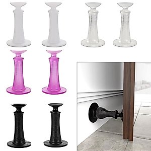 8 pcs Silicone Door stoppers, Door Stoppers for Wall with Strong Back Adhesive, Silent Shock Absorbing Silicone Doorstop, Wall Protector, No Drilling Required