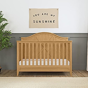 Davinci Sawyer Farmhouse 4-in-1 Convertible Crib in Honey, GREENGUARD Gold Certified