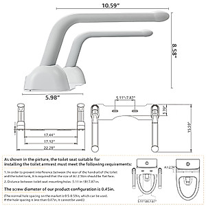 KSITEX Toilet Safety Rails for Elderly, Toilet Safety Frame Senior with Armrest Handles Fold or Lift Toilet Grab Bar Heavy Duty (520 LB) Stable Support