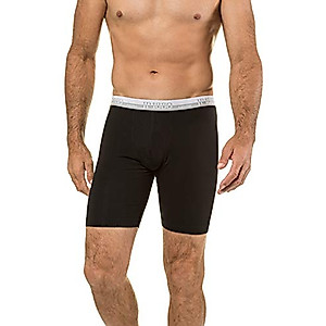 JP 1880 Menswear Big & Tall Plus Size L-8XL Stretch Cotton Long Leg Boxer Briefs Black 54/56 711242 10