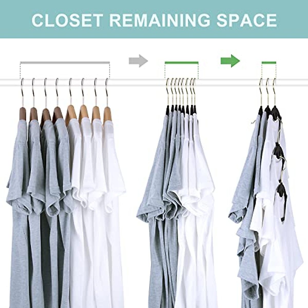 Velvet Clothes Hangers, ESEOE 50 Pack No Shoulder Bumps Suit Hangers with Swivel Hook, Ultra Thin Space Saving, Wide for Coat, Sweaters, Jackets, Shirt, Pants, Dresses (Black with Gold Hook)