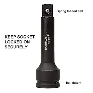 CASOMAN 3/4” Drive Impact Extension Bar, Cr-Mo Steel,3-Piece Set 4”, 6”, 10” ext. bar