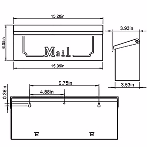 ARCHITECTURAL MAILBOXES Townhouse Galvanized Steel, Wall-Mount Mailbox, Black Small