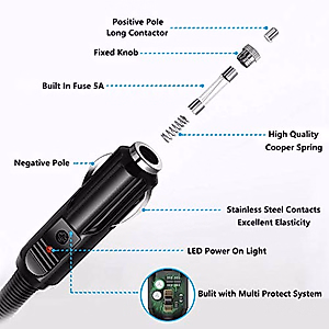 12V Car DC Power Cord for Igloo Cool Chill, Igloo Kool Mate, Igloo Iceless TE Thermoelectric Cooler Replacement Igloo 12-Volt DC Power Cord 25121 (10FT)
