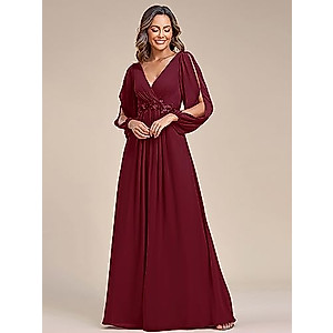 Ever-Pretty Women's Customized Generous Chiffon A Line Long Evening Dresses Burgundy US00