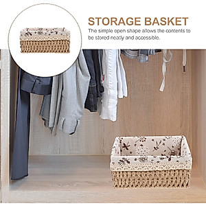 Cabilock Hyacinth Desktop Lined Beige Shelves Container Hand Sundries Countertop Living Cloth Flower Holder Liner Small Toilet Xxcm Towels Fabric Shelf Baskets Wicker Makeup Straw