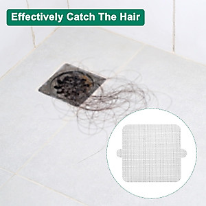 uxcell Disposable Shower Drain Hair Catcher, 10Pcs Disposable Hair Catchers Mesh Stickers for Shower, Bathtub, Sink, Bathroom, Kitchen, Sewer (100mmx100mm, Grey)