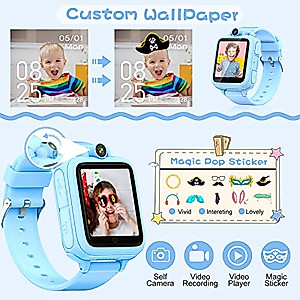 Lterfear Smart Watch for Kids, Kids Watch with 14 Games HD Touch Screen Camera Alarm Music Player Calculator Calendar Video & Audio Recording, Birthday Gift Toys for 4-12 Years Old Boys Girls