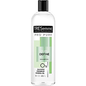 TRESemmé Pro Pure Shampoo Sulfate-Free for Curly Hair Curl Define Hair Shampoo with 0% Sulfates, Parabens, Mineral Oils and Dyes. 16 oz