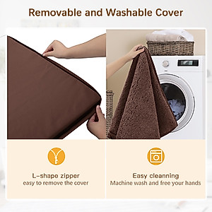 MIHIKK Large Dog Bed with Removable Washable Cover, Orthopedic Dog Crate Bed Large Breed, Waterproof Pet Bed, Big Flat Dog Beds Large Sized Dog Mattress, Brown, 36 inch