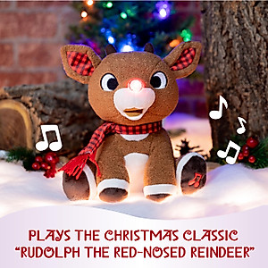 Rudolph the Red - Nosed Reindeer - Stuffed Animal Plush Toy with Music & Lights