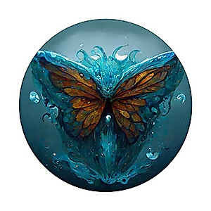 Colorful Watercolor Blue butterfly PopSockets Swappable PopGrip