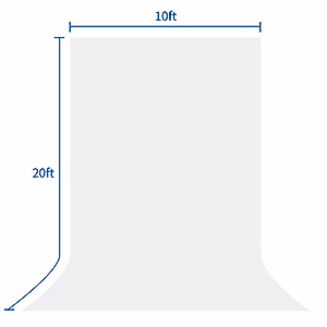 Hemmotop White Backdrop Background 10 x 20 ft White Backdrop Screen for Photography,Seamless White Photography Backdrop Background for Photo Video Studio
