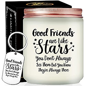 Volufia Candles Gifts for Friend, Friendship Gifts for Women, Best Friend Female, BFF, Bestie, Coworkers - Best Friend Gift for Women - Christmas Birthday Gifts - Funny Lavender Scented Candle