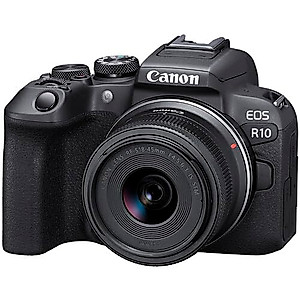 Canon EOS R10 Mirrorless Camera with 18-45mm Lens & Content Creator Kit with Advanced Accessory and Travel Bundle | 5331C079 | Canon EOS R10 Mirrorless Camera