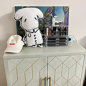 HLR Green Accent Cabinet with Gold Trim,Storage Cabinet with Doors,Modern Wooden Sideboard, Side Cabinets for Bedroom, Living Room, Kitchen, Office and Hallway