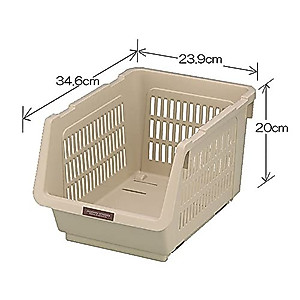 JapanBargain 3027, Japanese Stackable Storage Bin Kitchen Pantry Organizers Food Basket for Fruit Potato Condiments and Spices, Made in Japan