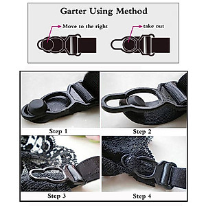 Womens Lace Garter Belt Panties & Sheer Stockings 3 Pieces Lingerie Sets (White)