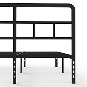 Maenizi Full Bed Frame with Headboard, 14 Inch Full Size Bed Frame No Box Spring Needed Support Up to 3000 lbs, Noise Free, Easy Assembely, Black