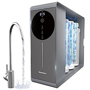 8 Stage Tankless Reverse Osmosis System NSF Certifed TDS Reduction 500GPD RO Water Filter System Under Sink Reverse Osmosis Water Filtration System for Home Kitchen Apartment (RMS-WP-RO500)