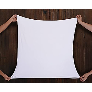 RATIVE 4-Way Direction Stretch Fabric Baby Swaddle Receiving Blankets with Headband for Unisex Newborn Baby Boy Girl (White(Blanket+Headband))