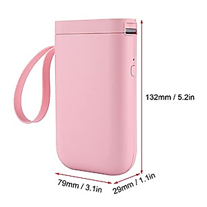 Leepesx Label Maker Machine with Tape, Portable Handheld Thermal Label Printer, Wireless BT Label Maker Sticker Machine, for Home Office School Supermarket Store (Pink)