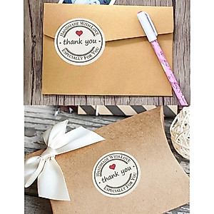 1000 PCS 1.0” Self-Adhesive Thank You Sealing Round Sticker Rolls Great for Envelope Sealing, Business Packaging and Gift Wrap, Elegant White