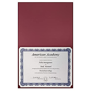 25 Pack Red Certificate Holders, Diploma Holders, Document Covers with Gold Foil Border, by Better Office Products, for Letter Size Paper, 25 Count, Crimson Red