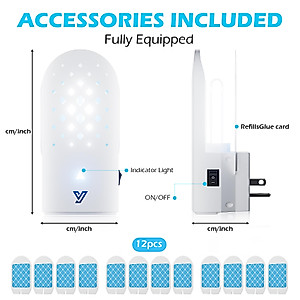 Electronic Flying Insect Trap 2 Pack Plug in Flea Fly Catcher Gnat Moth Bug Killer with Night Light UV Attractant and Sticky Boards for Home Office Garage