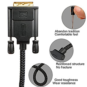 DisplayPort to DVI Cable 6ft 2 Pack, FEMORO DP Display Port to DVI D Adapter Cord Braided for Monitor Laptop Computer Desktop