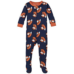 Gerber Baby Boys' 2-Pack Footed Pajamas, Fox Grey, 12 Months