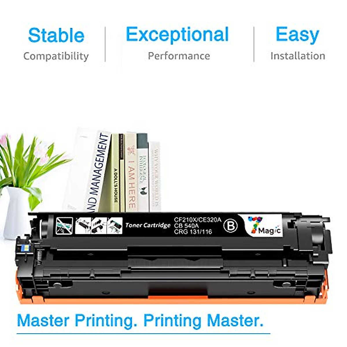 7Magic Compatible Toner Cartridge Replacement for HP 131X CF210X 131A CF210A HP Laserjet Pro 200 Color MFP M276nw M251nw M251n M276n Printer CF211A CF212A CF213A (Black Cyan Yellow Magenta, 4-Pack)