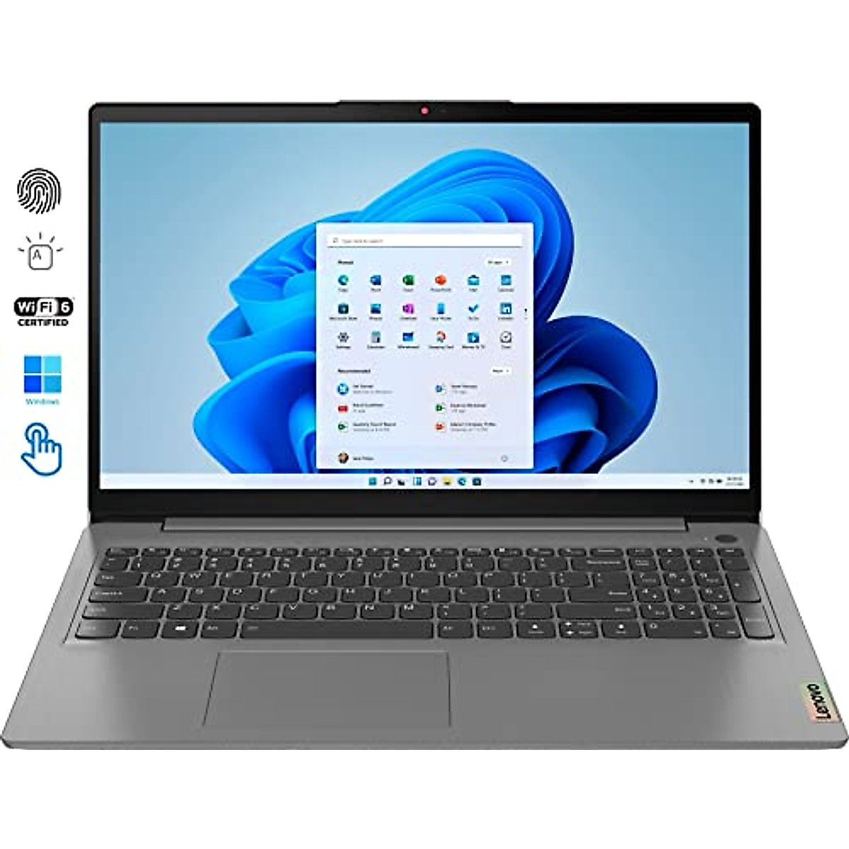 2022 Lenovo IdeaPad 3 15 Laptop, 15.6" FHD Touchscreen, 11th Intel Quad-Core i5-1135G7 (Beats i7-1065G7), 12GB RAM, 512GB PCIe SSD, Backlit Keyboard, WiFi 6, HDMI, Windows, Goldoxis Card