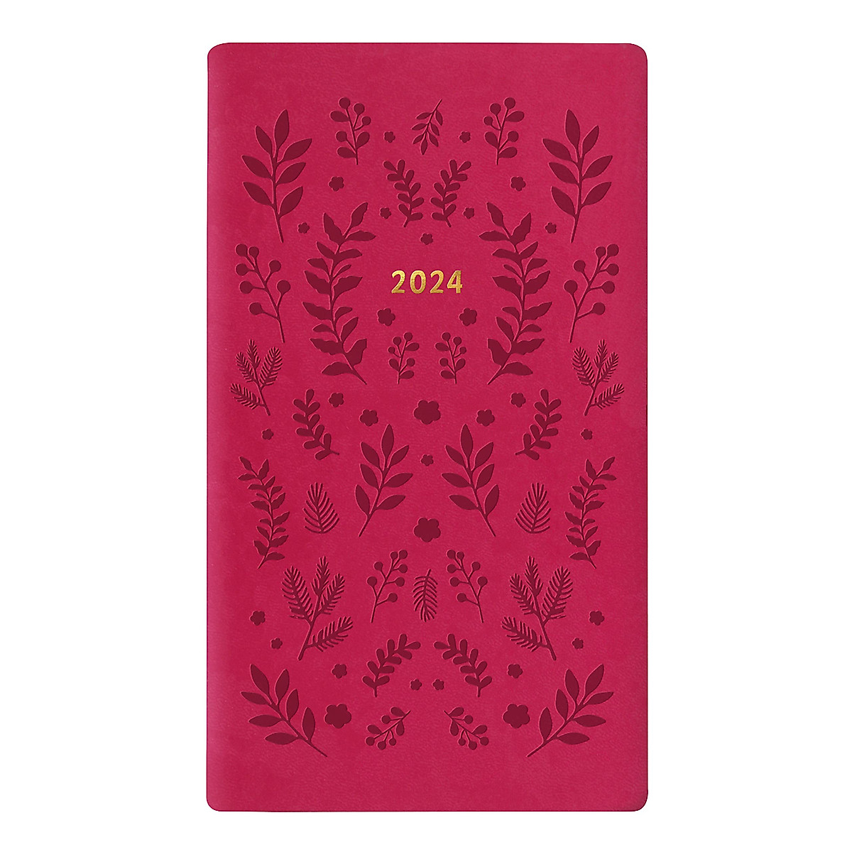 Letts of London Woodland Weekly Planner, 12 Months, January to December, 2024, Pocket Size, 5.875" x 3.125", Multilingual, Pink (C082174-24)