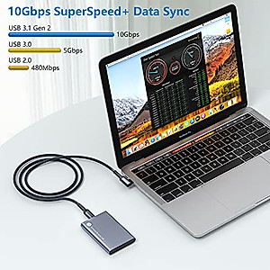 Besgoods USB C to USB C Cable 100W, 3ft 90 Degrees 10Gpbs 4K Video and Audio,USB 3.1 Gen 2 Cable for USB C Hub, MacBook Pro,SSD Hard Drive,Galaxy S21, Pixel More Type-C Devices/Laptops, Black,2-Pack