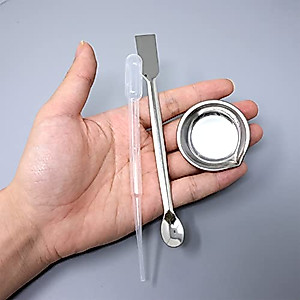 Honbay 12PCS Small Paint Tray Paint Mixing Palette 2PCS Metal Paint Stirrers and 10PCS Clear Plastic Droppers for Airbrush Paint Mixing Model Painting and DIY Art Craft