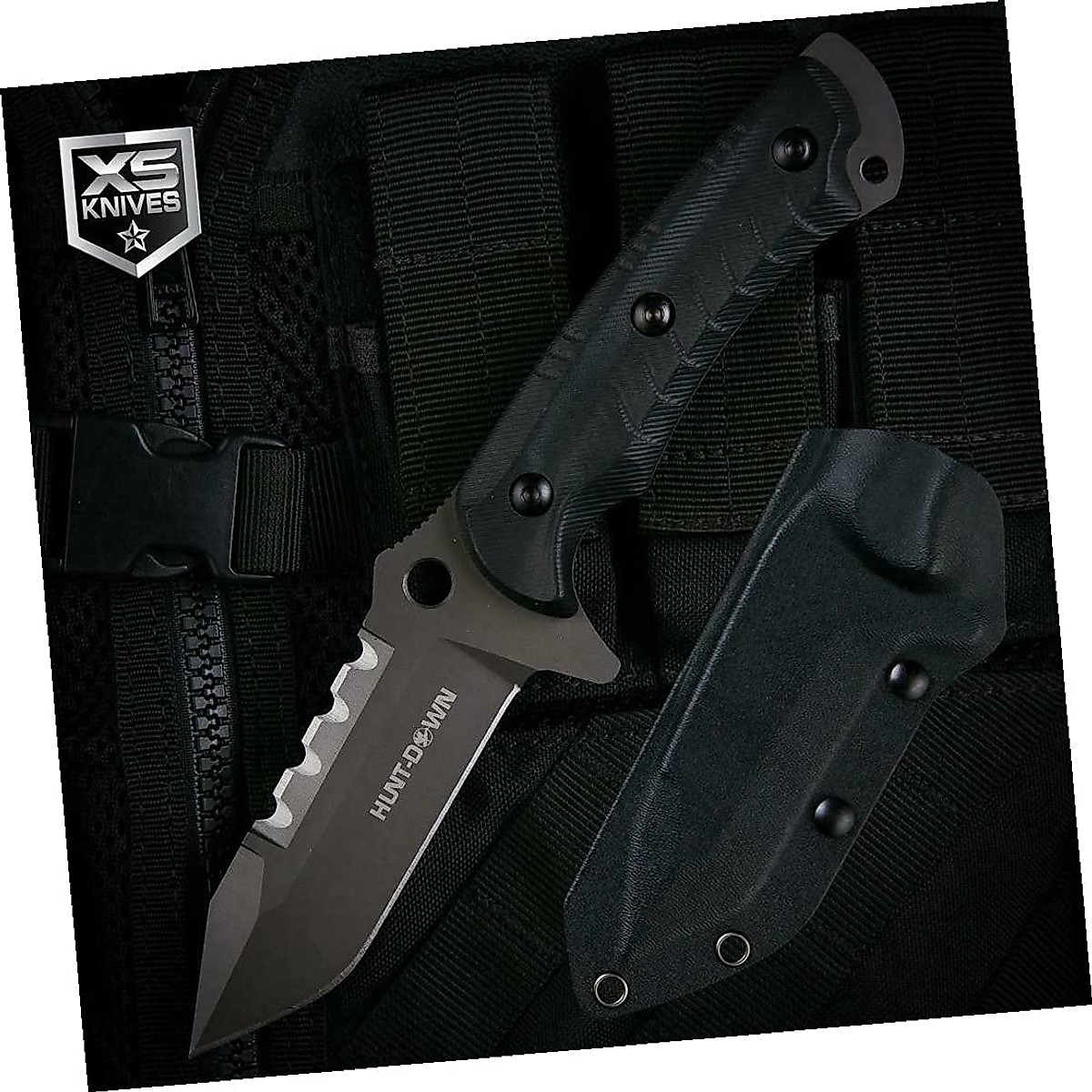 Tanto Survival Fixed Blade Hunting Knife G10 Handle Full Tang Quick Release Kydex Sheath by Survival Steel