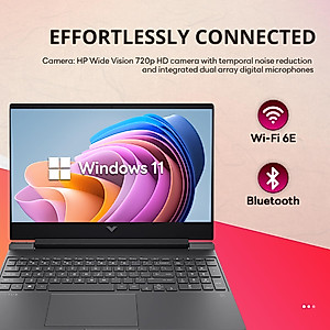 HP 2023 Victus 15.6" 144Hz FHD Gaming Laptop, Intel Core i5-13420H, 32GB RAM, 1TB PCIe SSD, NVIDIA GeForce RTX 3050, Backlit Keyboard, HD Webcam, Win 11 Pro, Blue, 32GB Snowbell USB Card