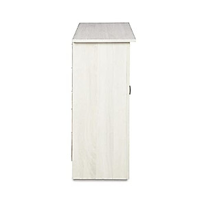 Signature Design by Ashley Turnley Farmhouse Accent Cabinet or TV Stand, Fits TVs up to 52", Whitewash