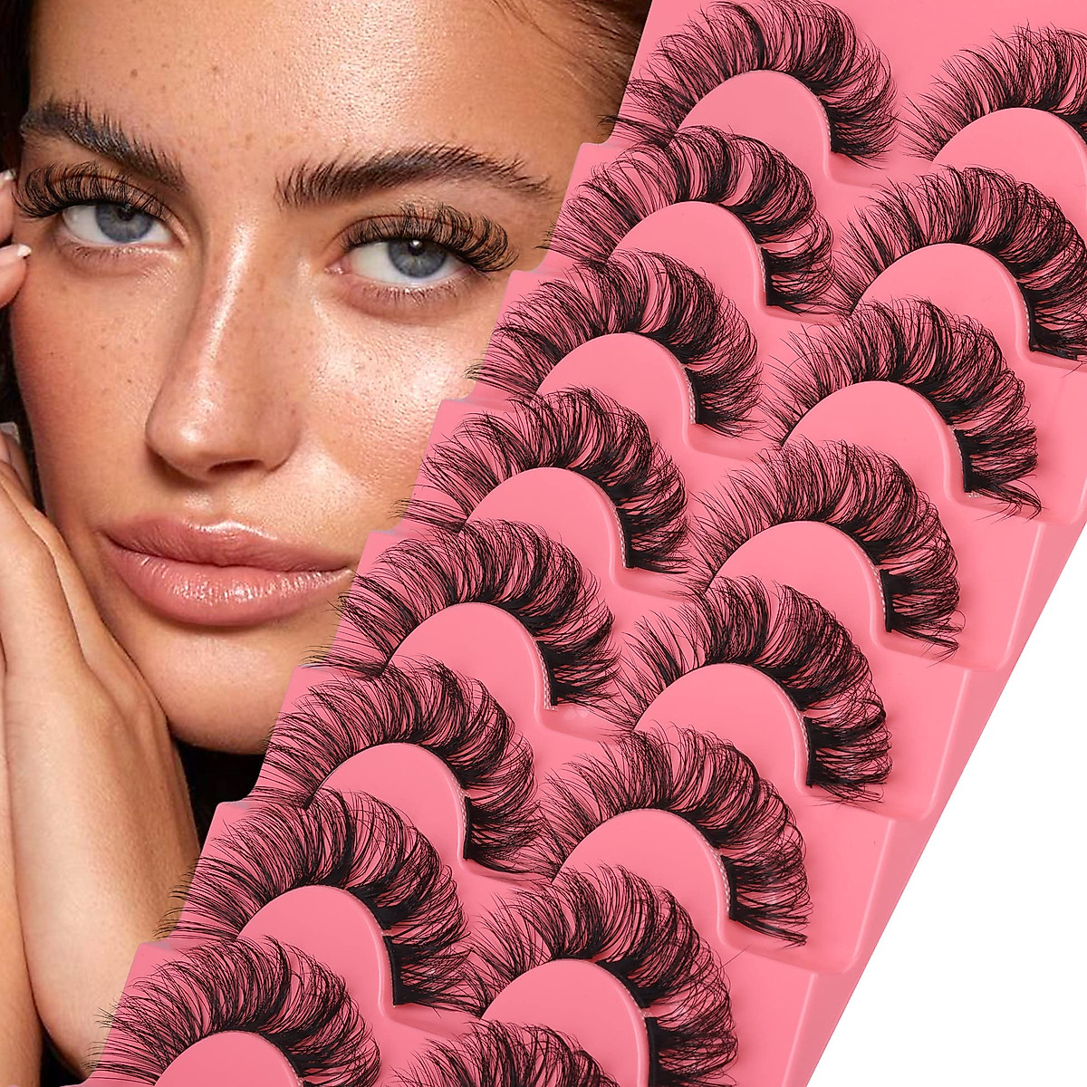 Cluster Lashes Natural Look Wispy Cat Eye Lashes Extensions Fluffy False Eyelashes Individual Lashes Strips DIY Lashes Pack Natural Lashes Clusters 8 Pairs by Newcally